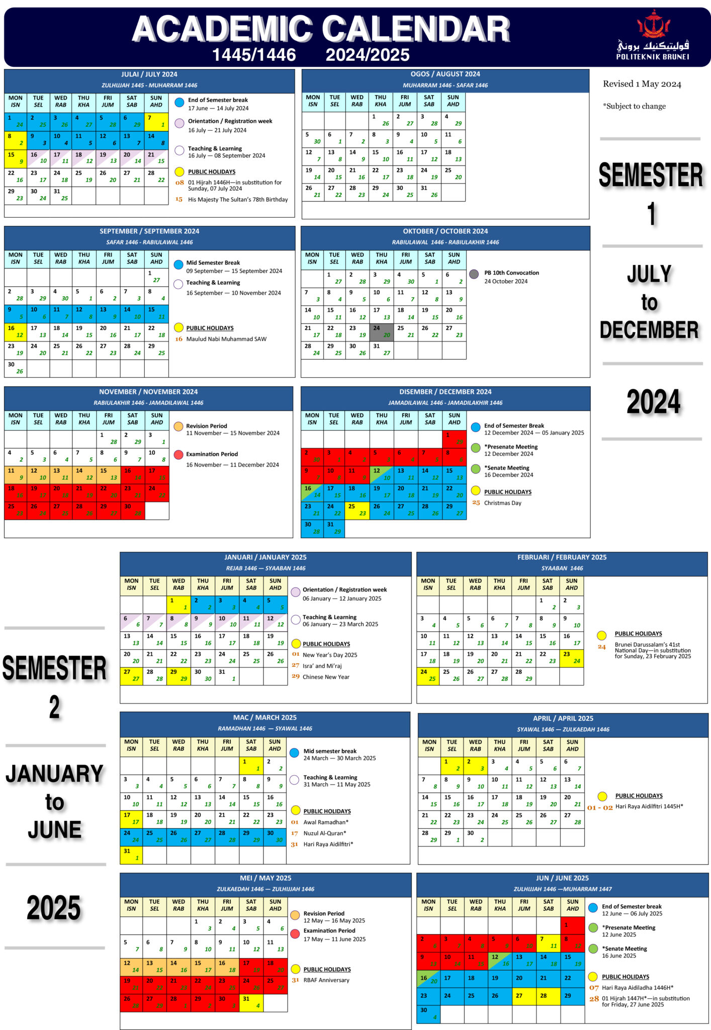 Calendar – Politeknik Brunei