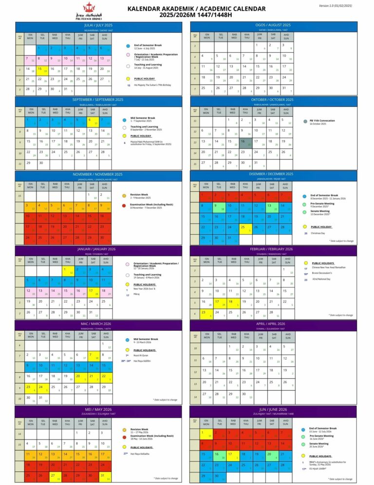 Calendar – Politeknik Brunei